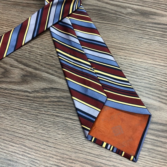 Guy Laroche Accessories Guy Laroche Red Blue Yellow Navy Stripe Tie